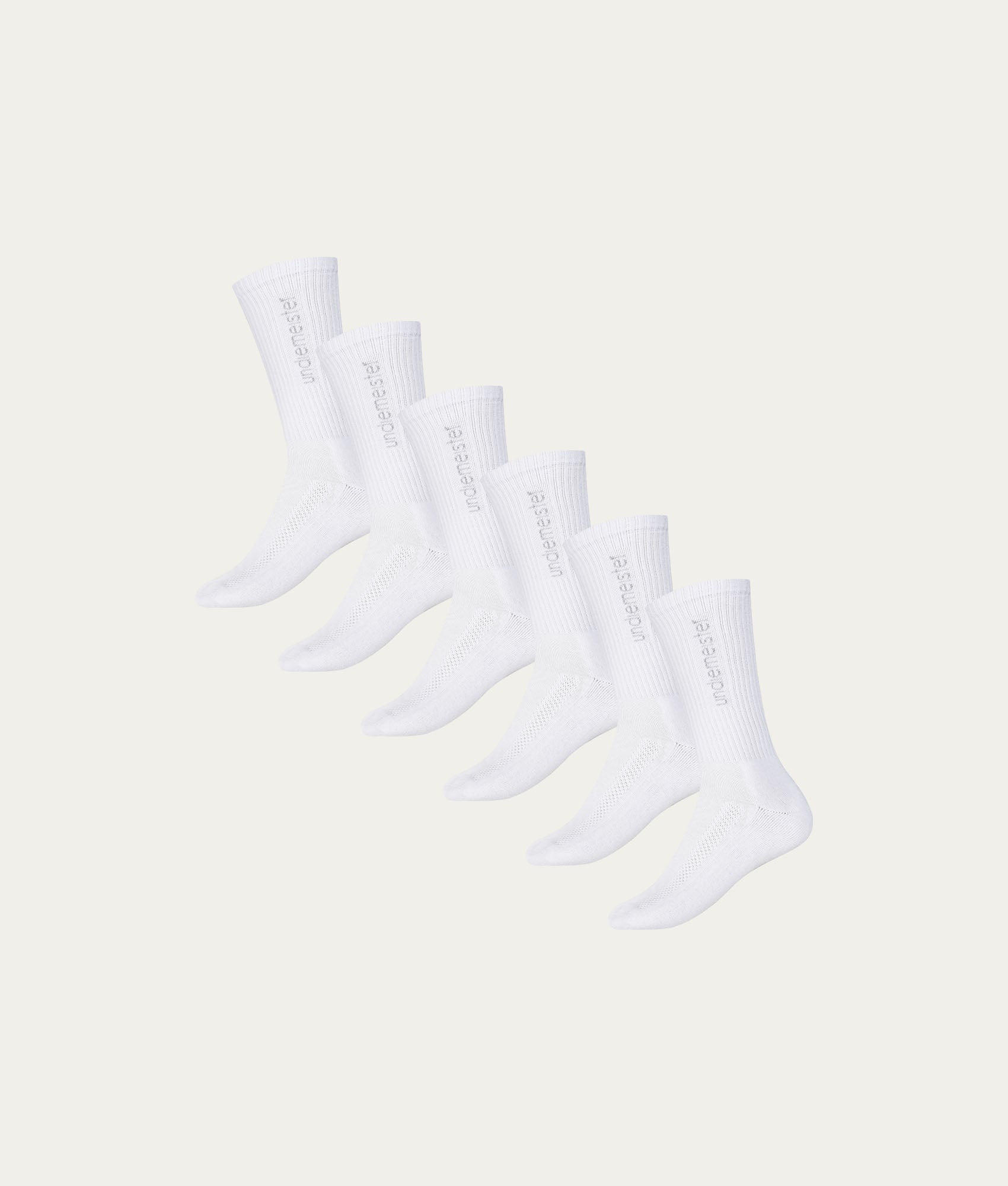Witte Sportsokken Chalk White (6-pack) - Undiemeister