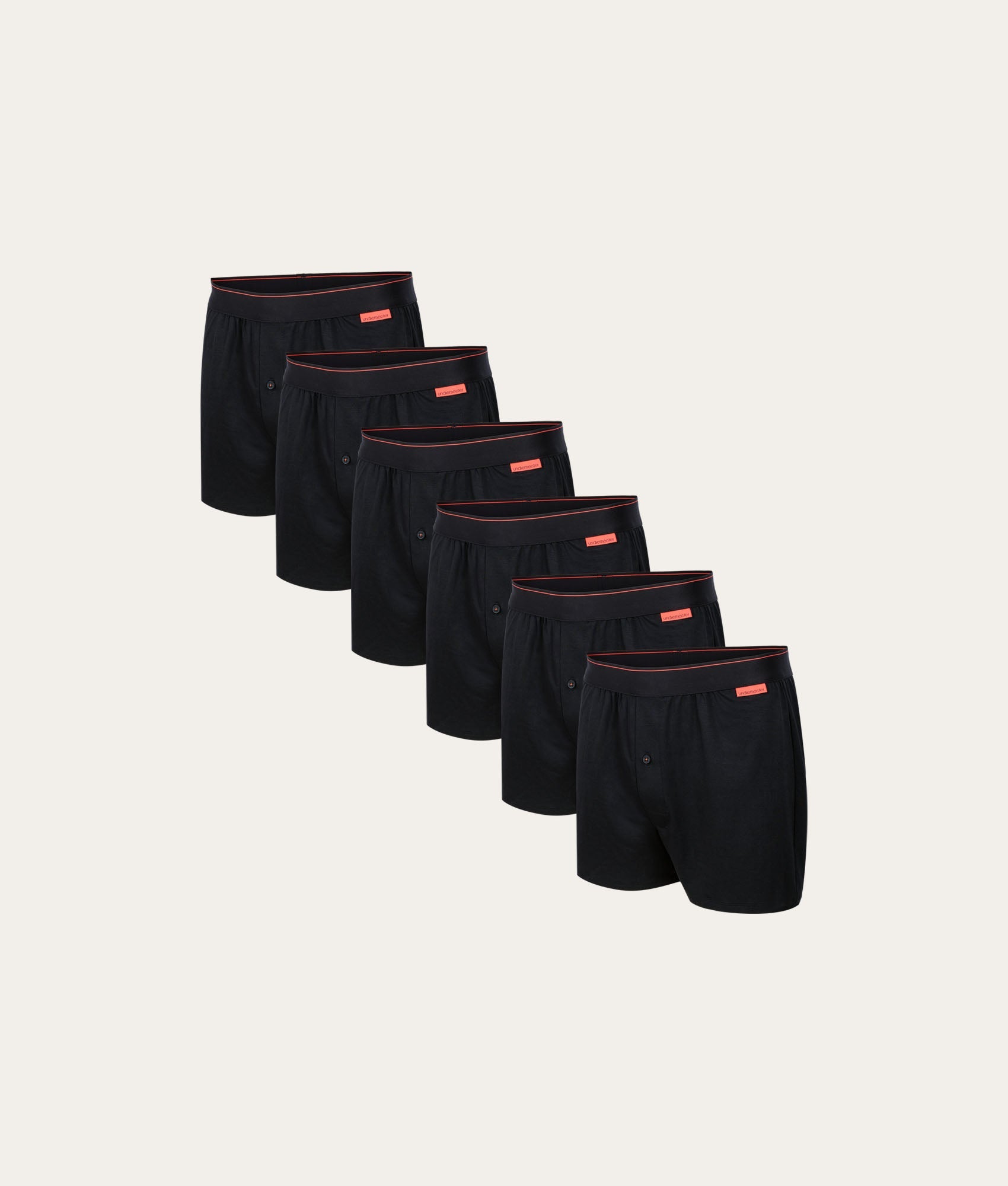 Zwarte Losse Boxershort Volcano Ash (6-pack) - Undiemeister